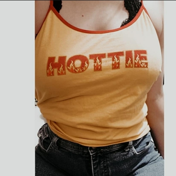 Vintage | Tops | Vintage Yellow Hottie Flame Tank Top | Poshmark